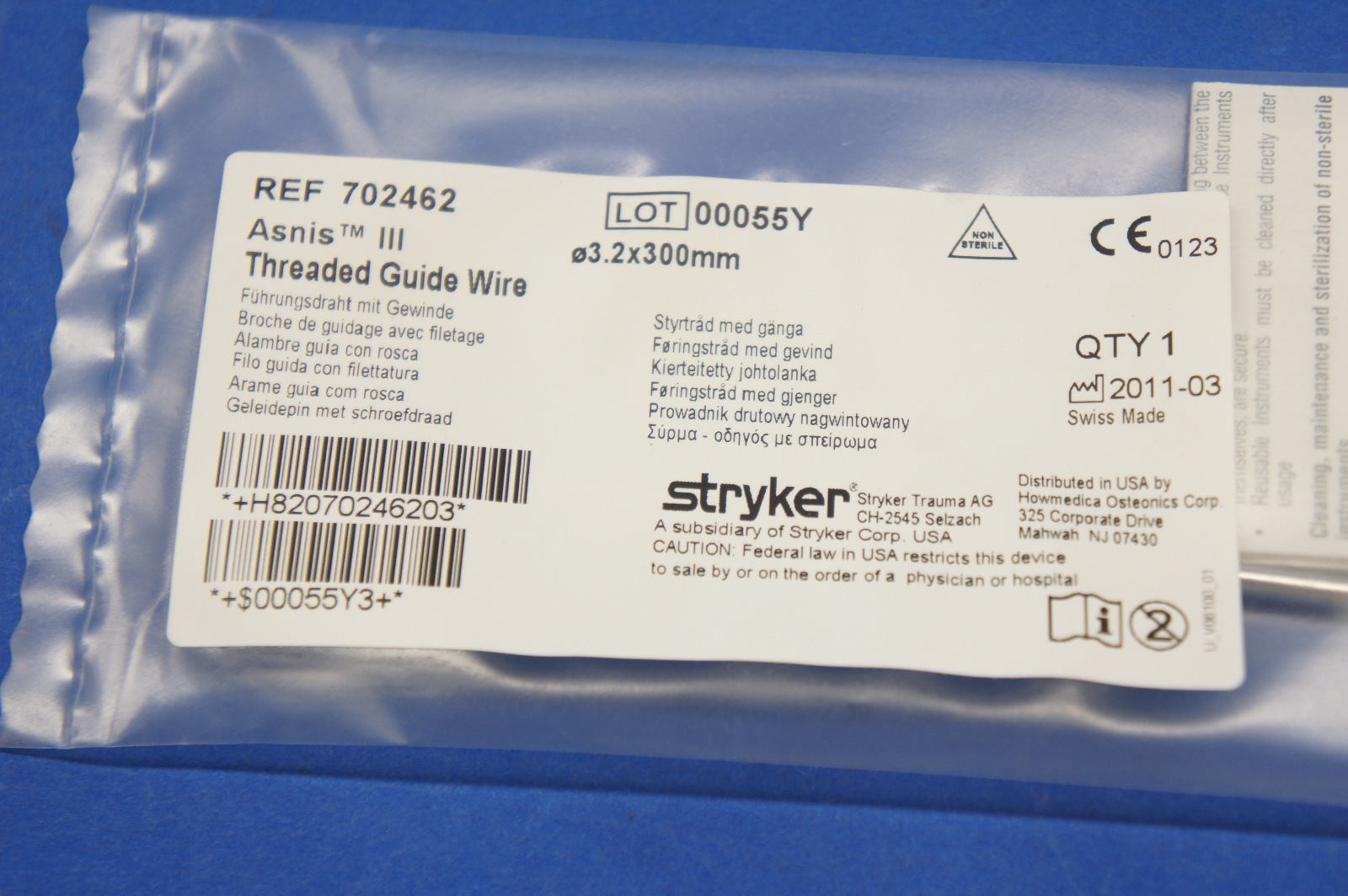 Stryker 702462 Asnis III Threaded Guide Wire Diam 3.2 x 300mm | eBay