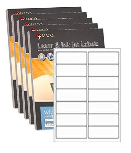 Maco ML-5000 White 1-1/2 x 1 inch Laser Inkjet All-Purpose Printer ...