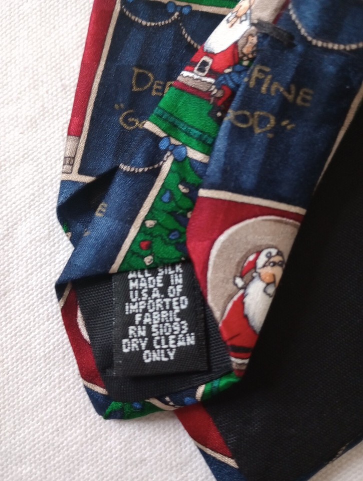 Hallmark ShoeBox- Red & Green Christmas "Define Good" Santa Silk Neck ...