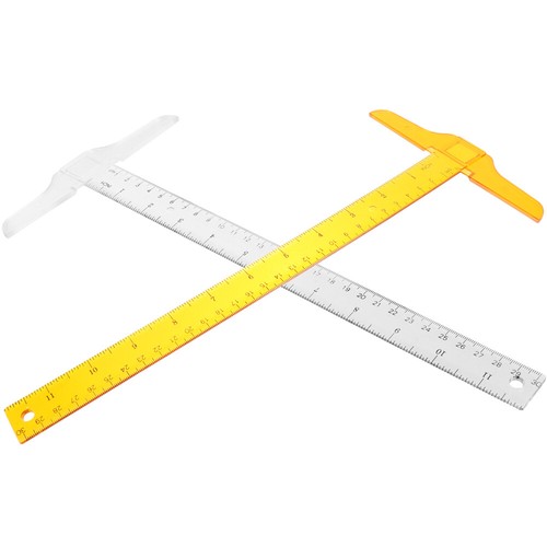 2 Pcs Double Scale Ruler Carpenter Square T-shaped Work Child Tee It ...