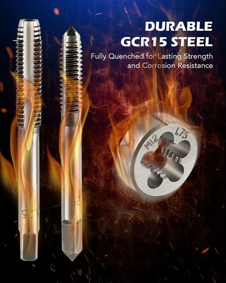 Orion Motor Tech 80pc Tap and Die Set in SAE and Metric Sizes, Metric ...