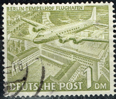 Germany Aviation Aircraft over Berlin Famous Tempelhof Airport stamp ...