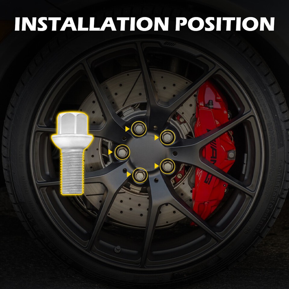 Set of 20PCS Fit Mercedes Lug Bolts Nuts SL500 E350 E550 SL550 CLS550 ...