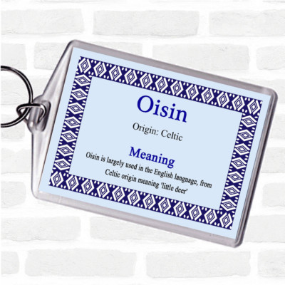 Oisin Name Meaning Bag Tag Keychain Keyring Blue | eBay