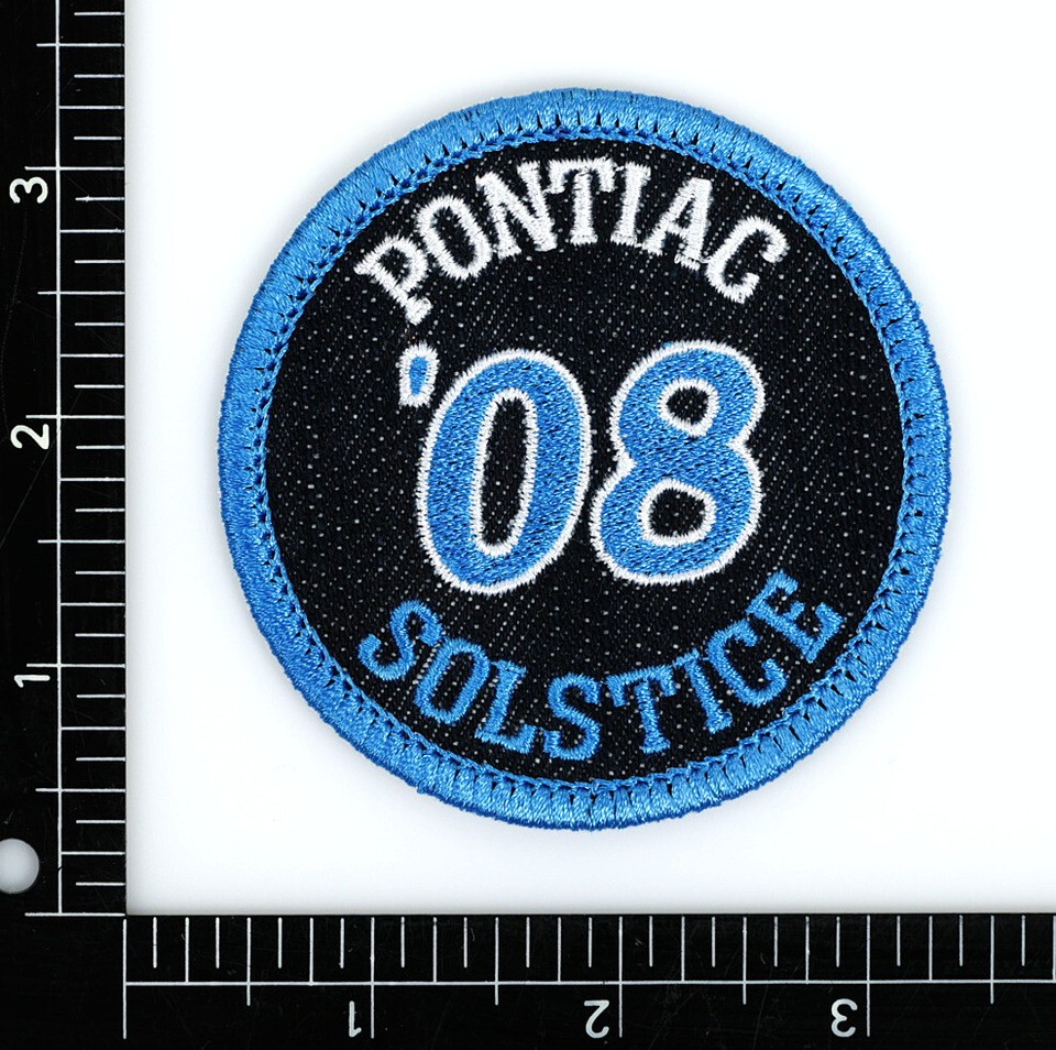 2008 Pontiac Solstice Embroidered Patch Black/Aqua Iron-On Sew-On Shirt ...