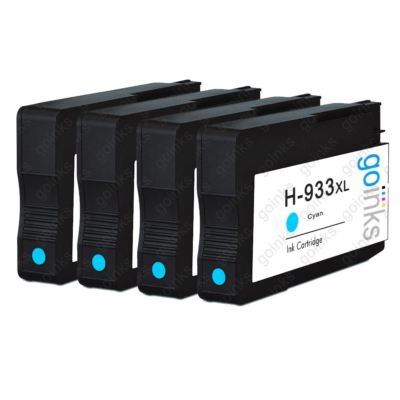 4 Cyan Ink Cartridges to replace HP 933C (933XL) non-OEM / Compatible ...