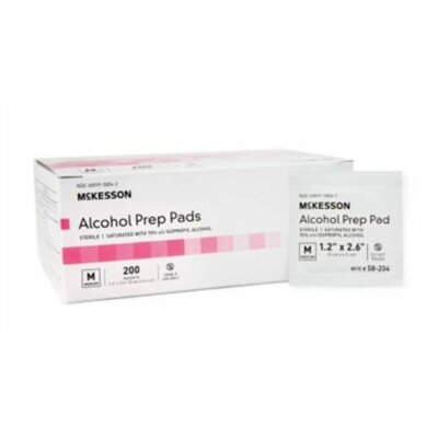 200 Alcohol Prep Pad, 70% Isopropyl Alcohol, Individual Packet Medium ...