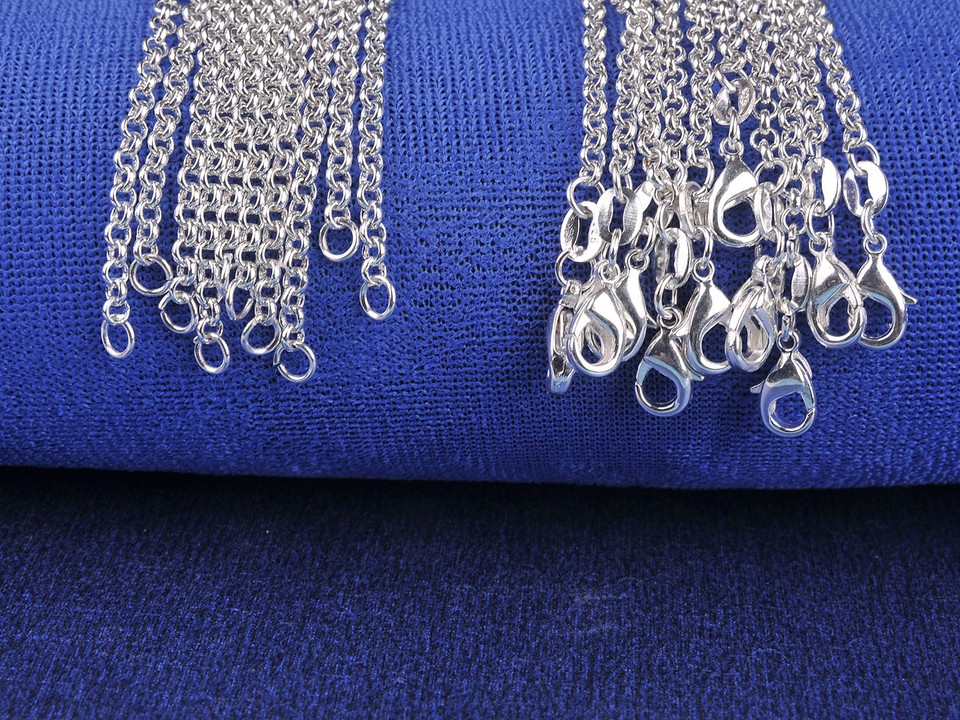 1PCS 16-30" Wholesale Fashion Jewelry 925 Silver Cross Chains Necklace ...