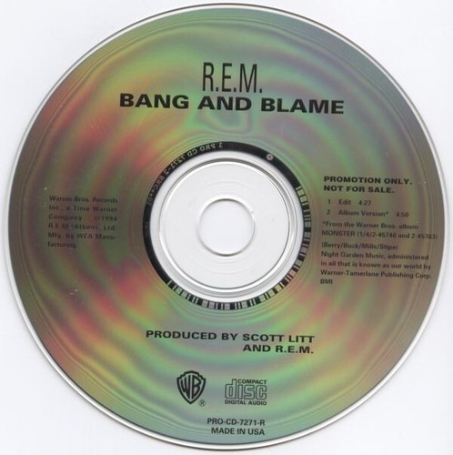 R.E.M. ‎: Bang And Blame (Warner Bros. Promo CD 1994) | eBay