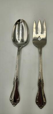 Wm A Rogers - Mansfield Deluxe - Serving Fork and Spoon | eBay
