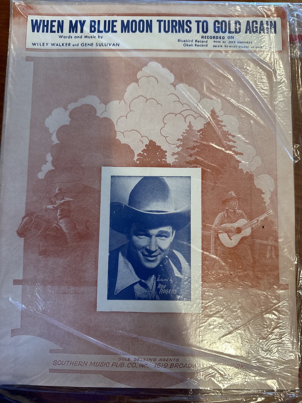 Vintage 1941 When My Blue Moon Turns To Gold Again Sheet Music Roy Rogers Cover | eBay