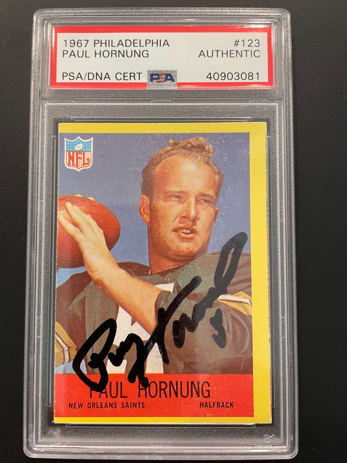 Paul Hornung signed 1967 Philadelphia card Packers Football Hall of ...