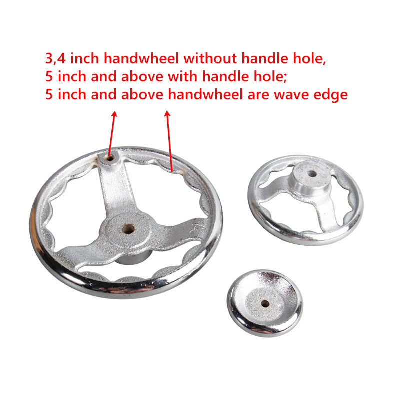 Chrome Plated Cast Iron Handwheel 3 Spoke Table Saw Dia 3-8 Inch Handle ...