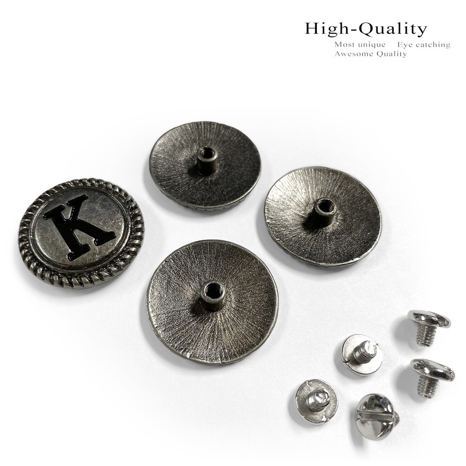 1-1/8" Antique Silver Letter Initial Alphabet Conchos Tack Screw Back ...