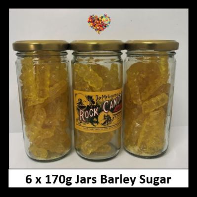 ROCK CANDY BARLEY SUGAR 170G X 6 JARS 1KG BARLEY SUGAR LOLLIES ...