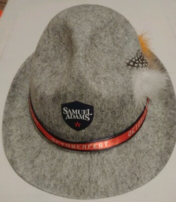 Samuel Adams Beer Fedora Hat Octoberfest w/ Feathers One Size Gray | eBay