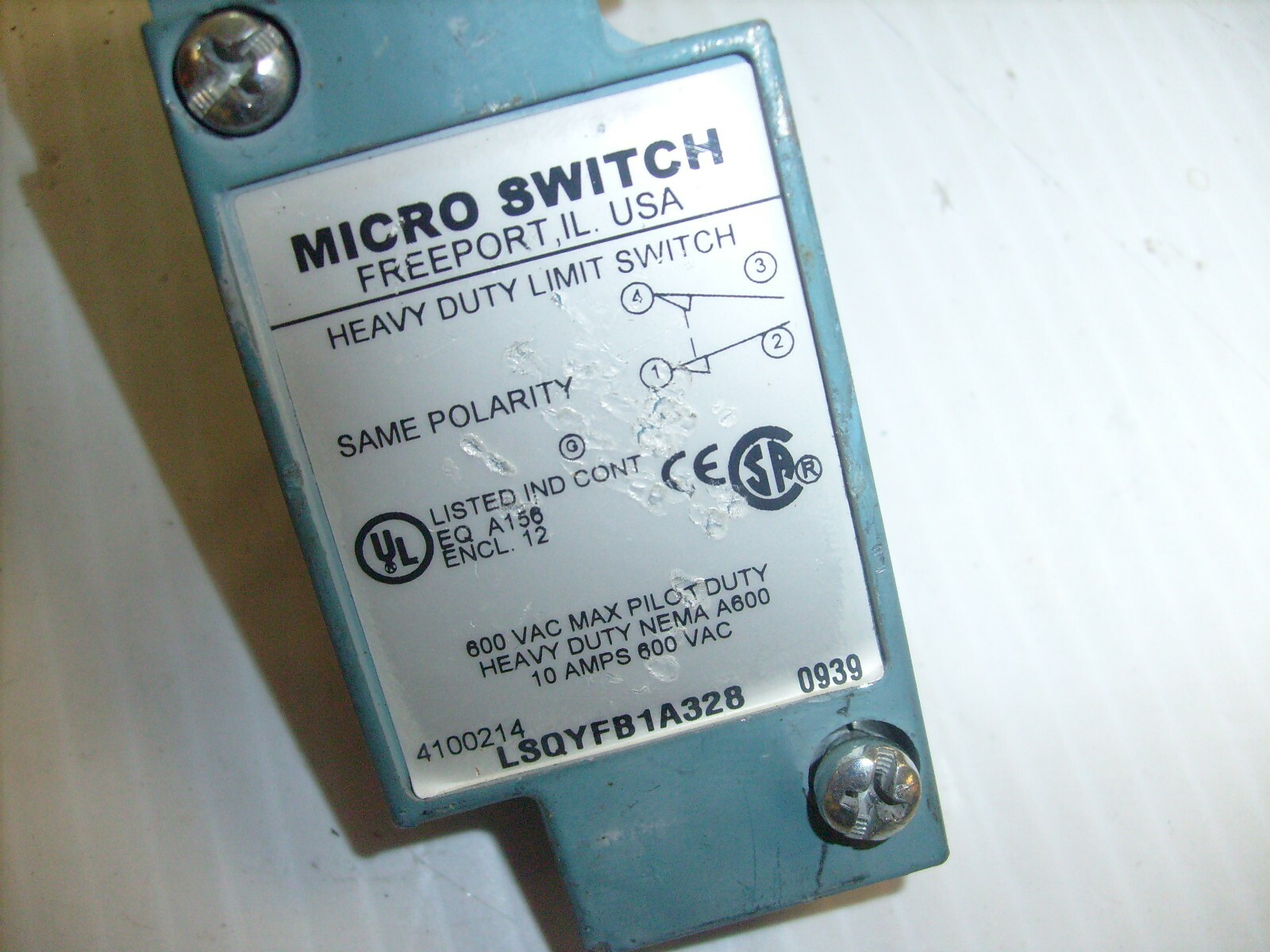 Honeywell Micro Switch - heavy duty limit switch LSQYFB1A328 | eBay