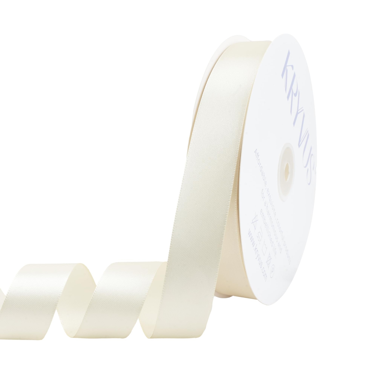 Solid Color Beige Satin Ribbon 1" X Continuous 100 Yards Ribbons ...