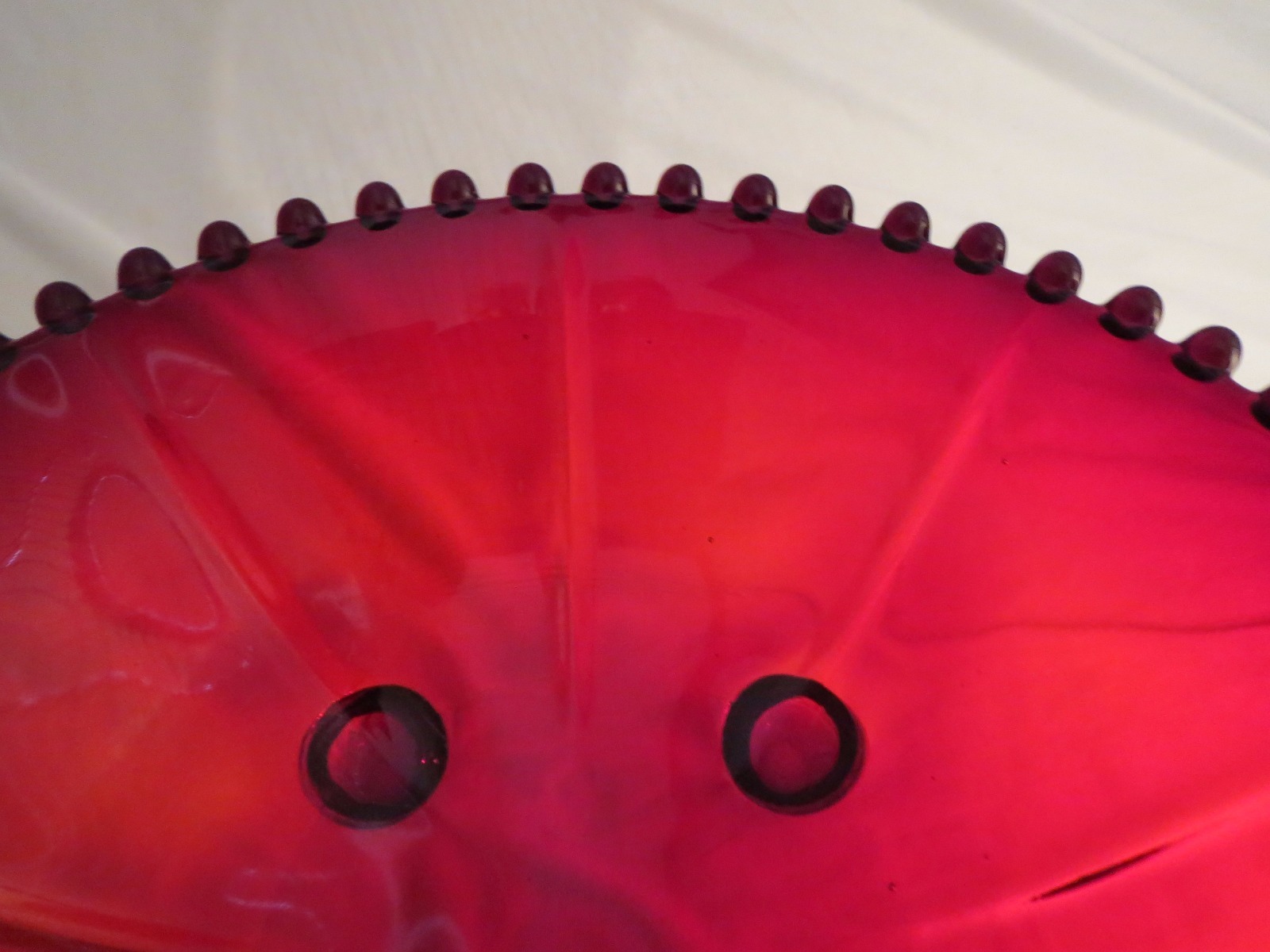 Vintage Imperial Four-Toed Bowl #400/74B Red "Candlewick" Pattern Line ...