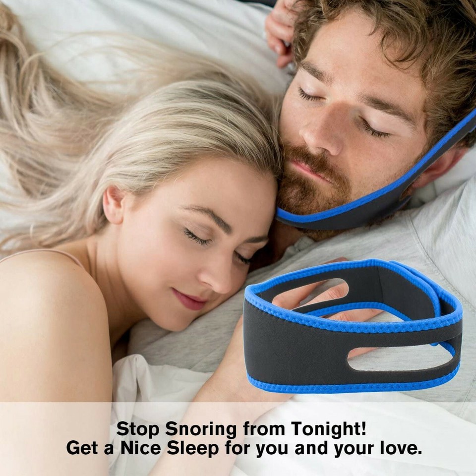 Anti Snore Chin Strap Stop Snoring Sleep Apnea Belt Jaw Support ...