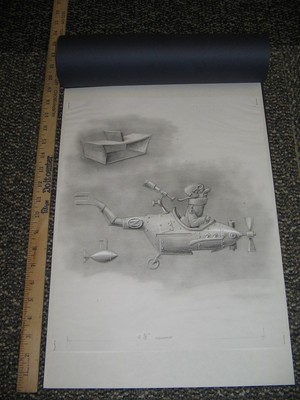 Wacky Races original art cereal box model kit premium plane,Dick ...