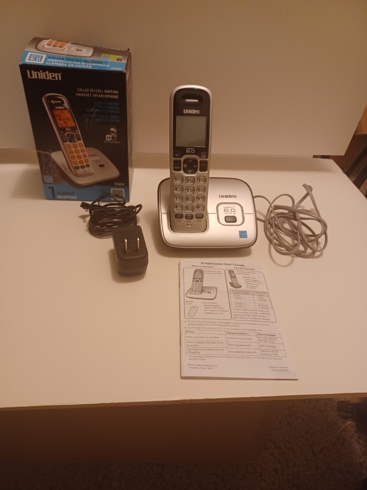 Uniden D1660 Silver Cordless Handset And Charger Base Dect6.0 | eBay