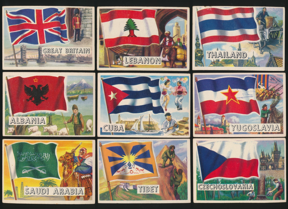 1956 Topps FLAGS OF THE WORLD -Lot of (21) Different Cards (NICER) | eBay