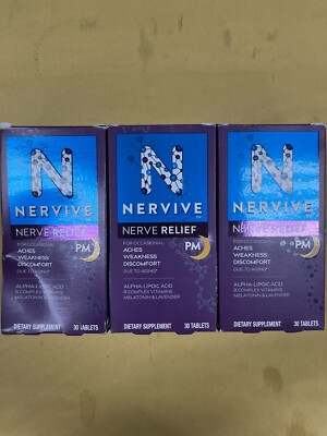 3 New Nervive Nerve Relief PM - 30 Tablets Each Box READ DESCRIPTION | eBay
