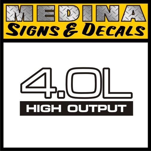 4.0L High Output Die Cut Vinyl Decal Sticker Inline 6 Cylinder V6 ...