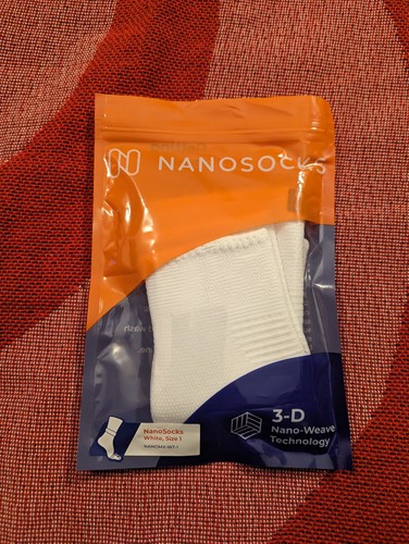 Nanosocks 3D Nano-Weave Technology White Compression Socks Size 1 NEW ...