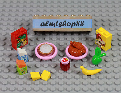 LEGO - 13 pcs Lot Breakfast Plate Cake Croissant Juice Milk Pie ...