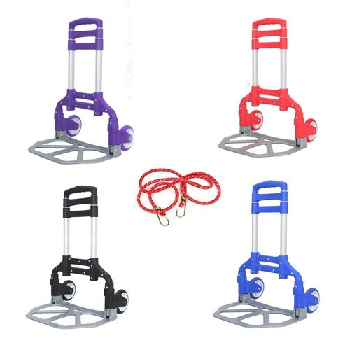 Adjustable Luggage Cart Folding Push Truck Hand Aluminium Trolley ...