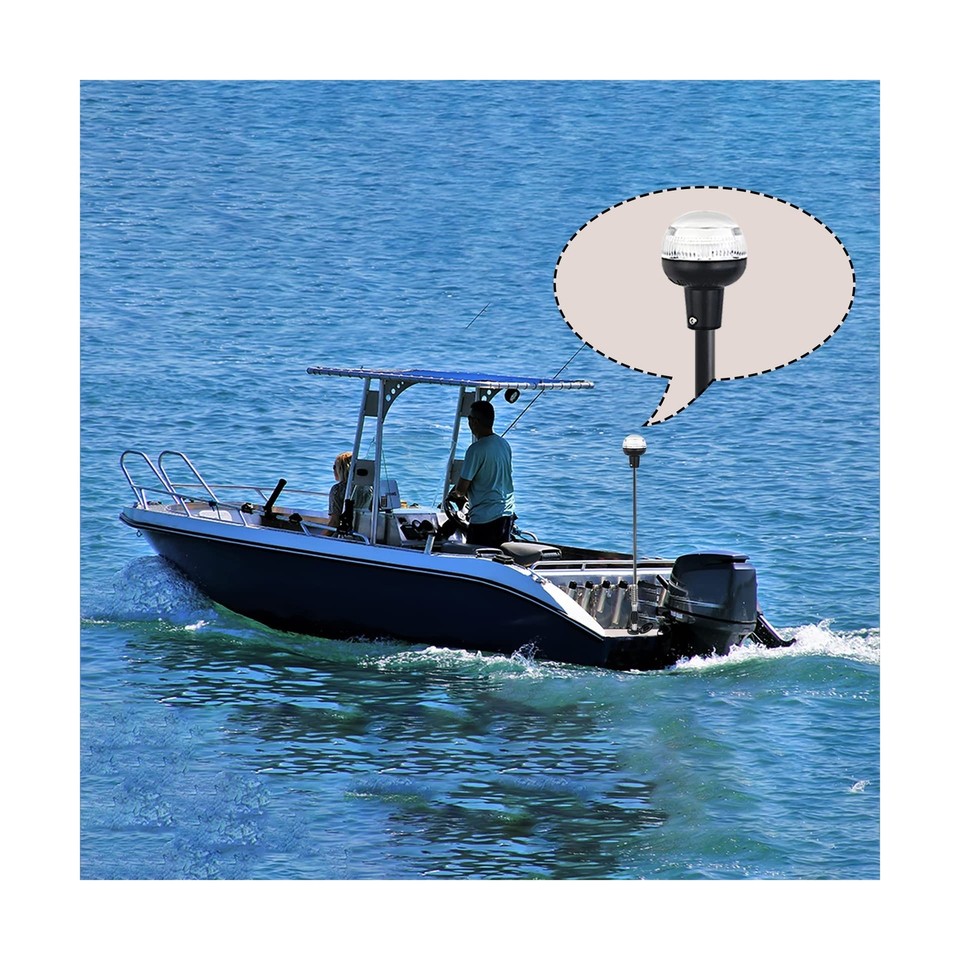 Boat Stern Light Anchor Light LED Marine Spring Flexible Pole All Round ...