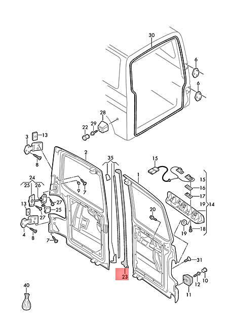 Genuine Seal Center VW Transporter 7H0827709F | eBay