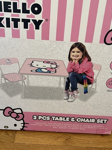 Hello Kitty 3pc Kids Table & Chairs Set | eBay