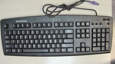 Vintage Microsoft eMachines Mechanical Keyboard KB-9908 Black PS/2 | eBay