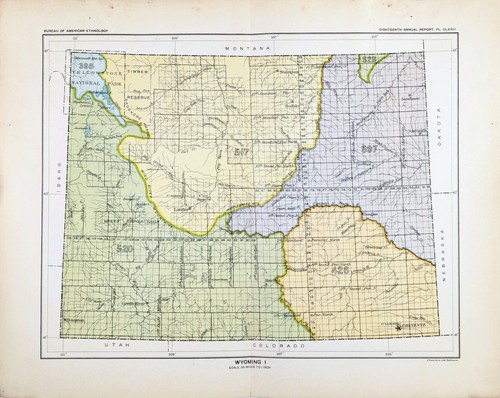 Antique 1899 WYOMING Map ORIGINAL - CEDED INDIAN LANDS (11.5X9) | eBay