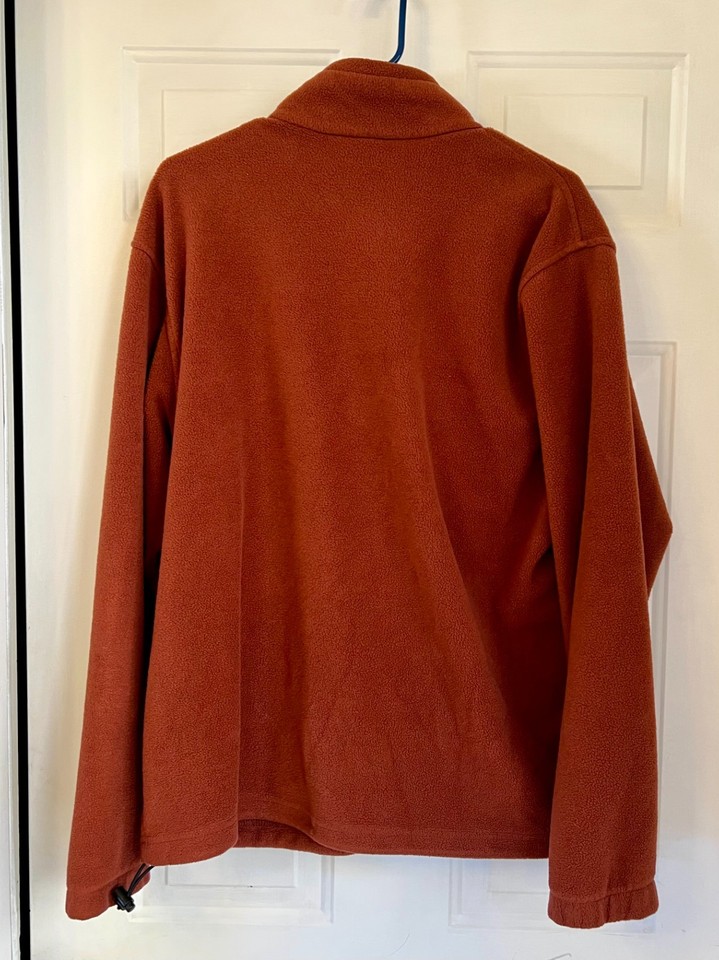 Columbia Men's Rust Orange Full Zip Fleece Jacket, Size Large patch ...