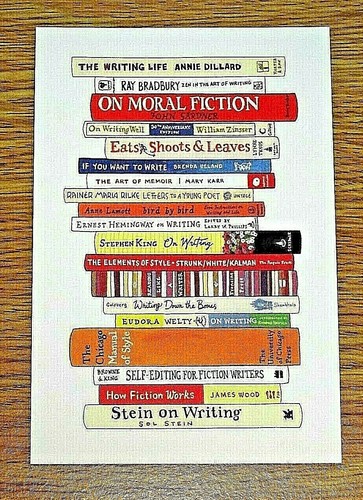 BIBLIOPHILE/LITERARY PRINTED POSTCARD ~ HOW TO WRITE ~ EATS, SHOOTS ...