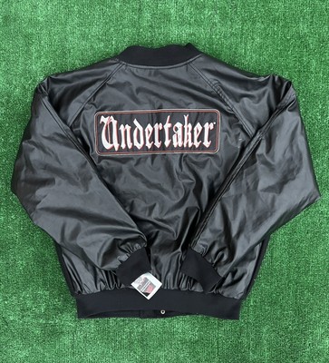Vintage WWE Undertaker Leather Varsity Jacket Mens Medium Steve & Barry ...