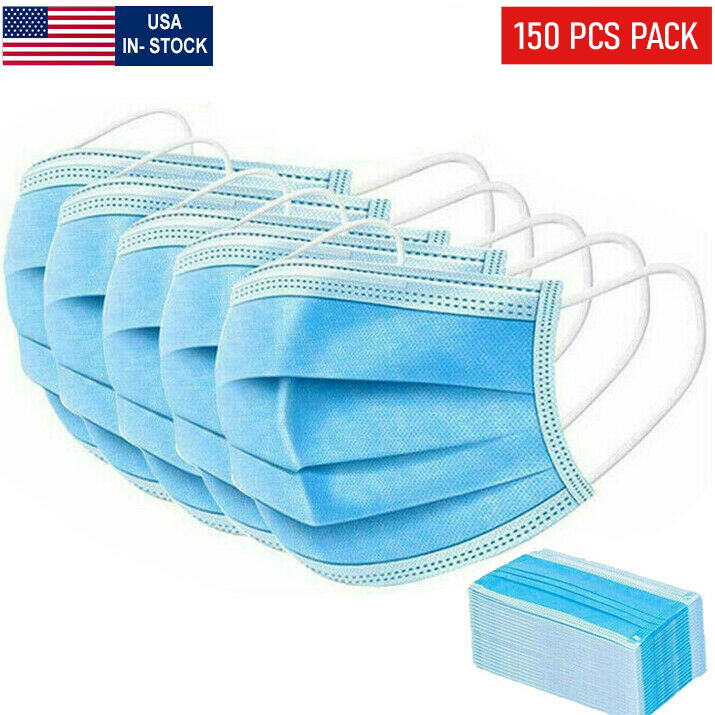 50/100/500 3 Ply Ear loop Face Mask Non Medical Surgical Dental ...