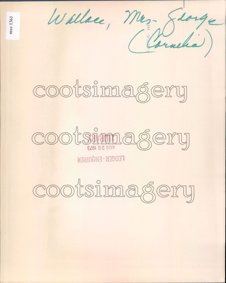 1973 Cornelia Wallace of Alabama Governor George Dons Racing Helmet ...