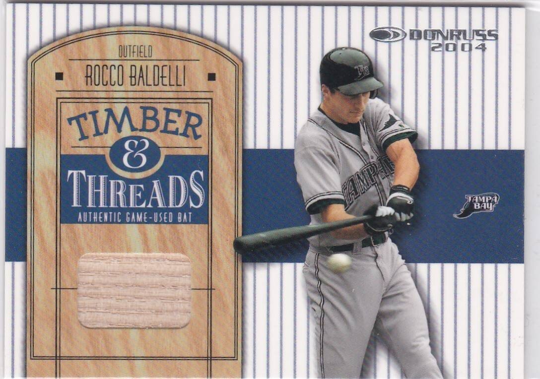 2004 Donruss Rocco Baldelli Timber & Threads Game Used Bat Relic Card | eBay