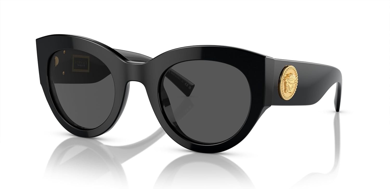 VERSACE VE4353 GB1 87 Black Grey 51 mm Women's Sunglasses | eBay