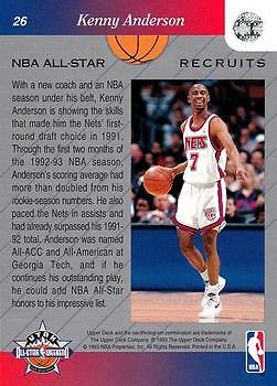1992-93 Upper Deck NBA All-Stars #26 Kenny Anderson | eBay