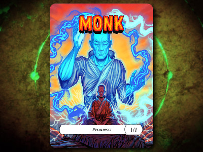 Monk 1/1 Prowess Full Art Token [by Darkside Tokens] Magic the ...