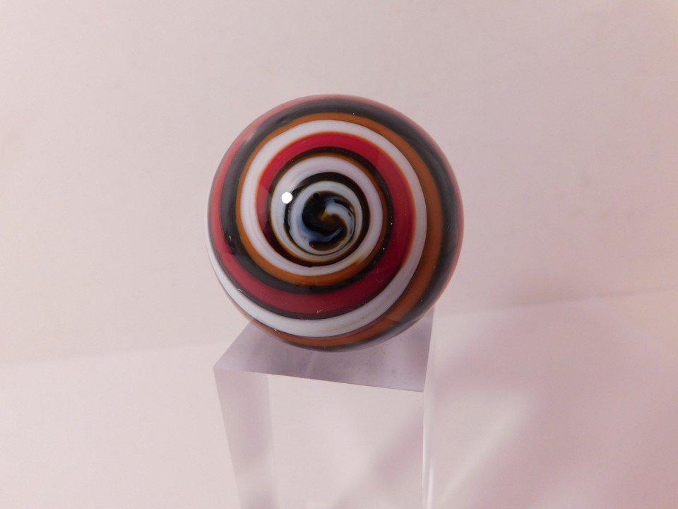 A Newly Created Handmade Reverse Corkscrew Art Glass Marble - 38 MM = 1 ...