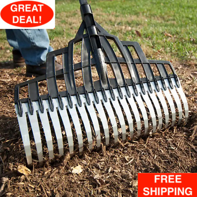 Razor-Back 20-Tine Multi-Purpose Lawn Rake Landscape Rocks Leaves ...