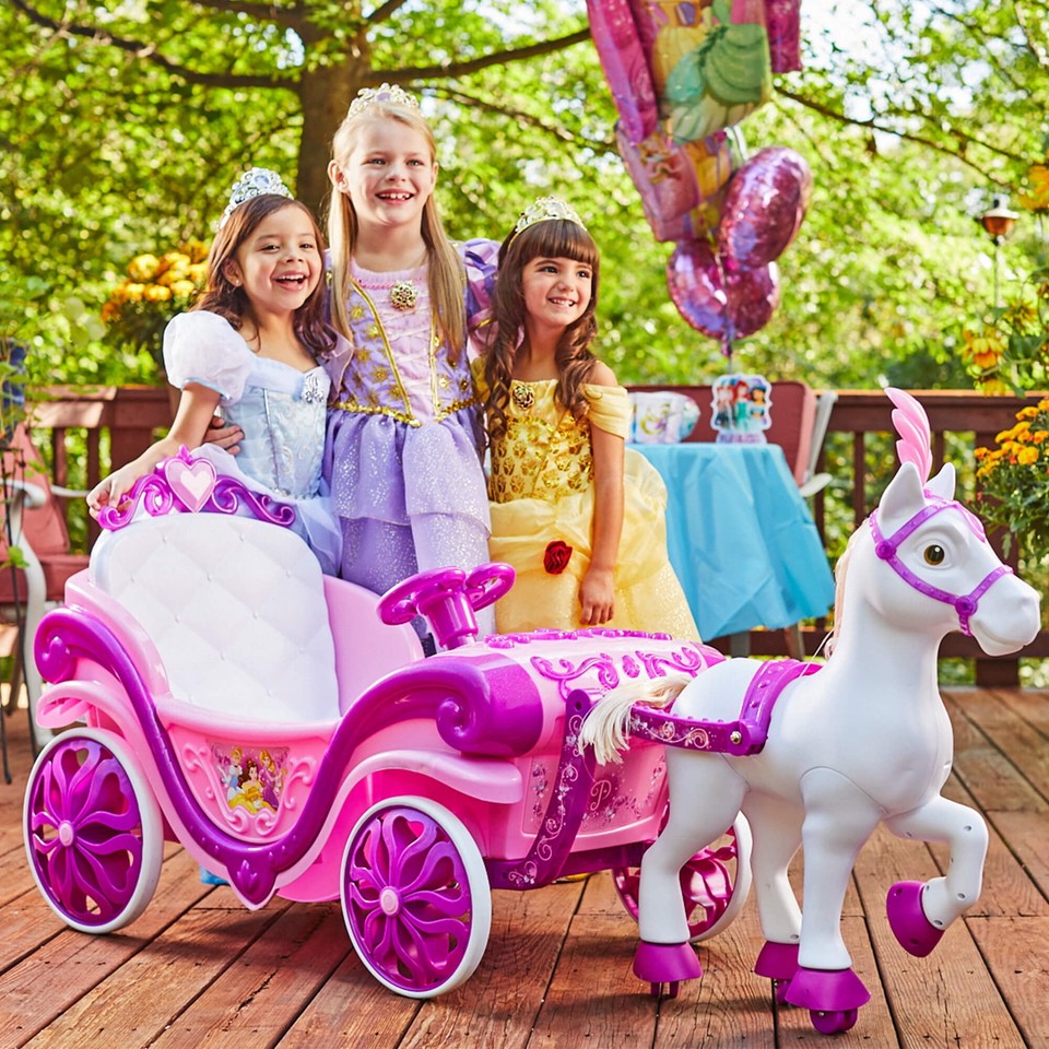 Disney Princess Royal Horse and Carriage Battery Powered 6 Volt Kids ...