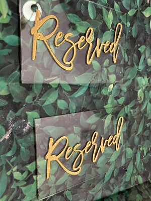 Sparkle Gold Classic Signs Reserved Signs for Tables (2) Acrylic Table ...